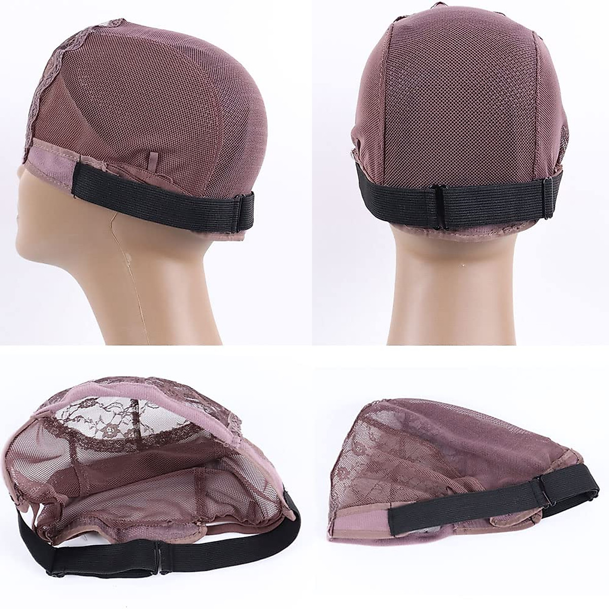 PIESOYRI 6PCS Adjustable Elastic Bands for Wigs, Adjustable Wig Straps for Making Wig Glueless, Adjustable Wig Bands for Keeping Wigs in Place (Size: 1 * 14inches)