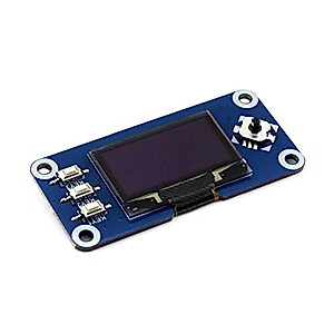 Waveshare 1.3inch OLED Display HAT for Raspberry Pi 128x64 Pixels with Embedded Controller Communicating via SPI or I2C Interface.