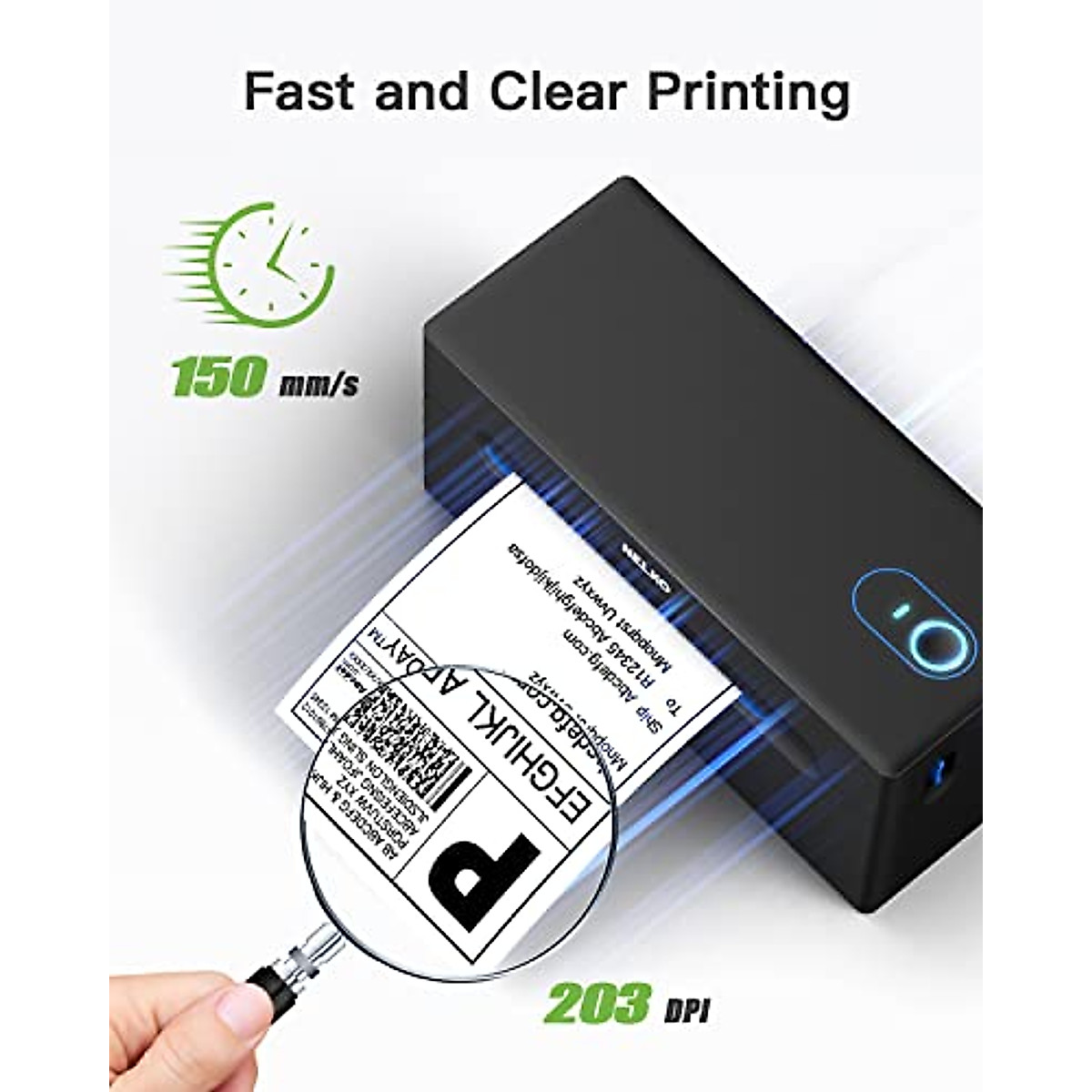 Nelko Bluetooth Thermal Shipping Label Printer, Wireless 4x6 Shipping Label Printer for Small Business, Support Android, iPhone and Windows, Widely Used for Amazon, Ebay, Shopify, Etsy, USPS