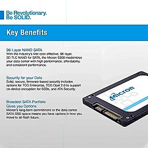 Micron 5300 PRO 1.92 TB Solid State Drive - 2.5" Internal - SATA - Read Intensive - Server, Storage System Supported - 5256 TB TBW - 540 MB/s Maximum Read Transfer Rate - 256-bit Encryption Standard