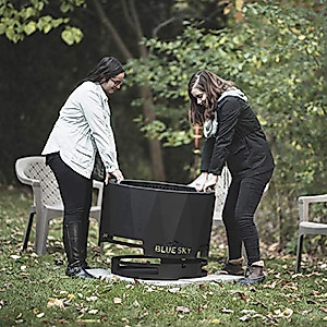 Blue Sky Outdoor Living 33” Steel Mammoth Patio Smokeless Fire Pit, Firewood and/or Wood Pellet Burning, Black (PFP3318)