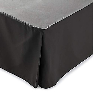 Linenspa 14 Inch Wrinkle and Fade Resistant-Machine Washable-Easy Use Pleated Microfiber Bed Skirt, Queen, Graphite