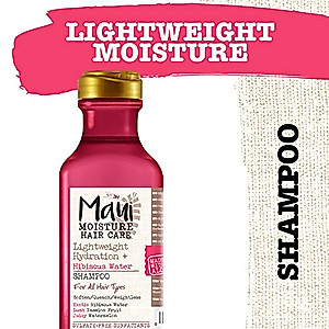 Maui Moisture Lightweight Hydration + Hibiscus Shampoo + Conditioner for Daily Moisture, No Sulfates, 13 Fl Oz
