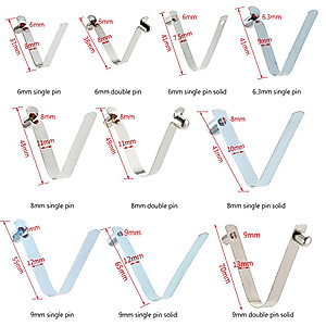 LIXADA 6pcs Kayak Paddle Spring Clips Tent Pole Clips Push Button Spring Snap Clip Locking Tube Pin
