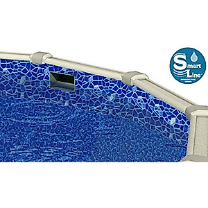 Smartline Cracked Glass 15-Foot-by-30-Foot Oval Liner | Overlap Style | 48-to-52-Inch Wall Height | 25 Gauge Virgin Vinyl | Designed for Steel Sided Above-Ground Swimming Pools