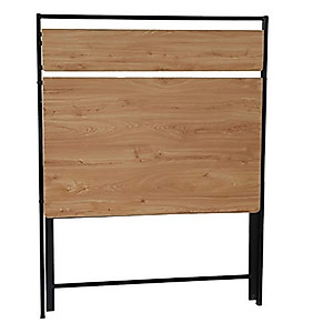 【US Stock】 Folding Study Computer Desk - Writing Desk Portable Lazy Foldable Table Laptop Desk Simple Computer Desk with Shelf for Small Space,Free Installation Home Office Desk (Khaki)