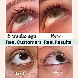 USDA Organic Castor Oil Lash Serum - Premium All Natural Cold Pressed Castor Oil Eyelash Growth Serum with Mascara Tube - Eyelash Treatment and Conditioner - For Thicker and Fuller Lashes