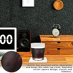 Absorbent Diatomite Drink Coasters,for Drinks and Plants Fast Water Absorption in Seconds, Non-Slip Insulation Odorless Diatomaceous Earth Protect Table Countertop from Damage, Set of 4 (Beige)