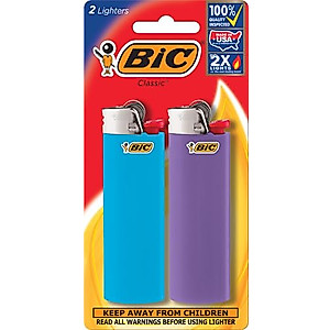 Bic Classic Full Size Lighters 2 Lighter Pack, Colors May Vary