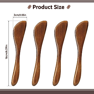 Hariendny 4Pcs Wooden Butter Knife 6 Inch Jelly Cheese Spreaders Sandwich Spreaders Condiment Knive Wooden Mini Spatulas for Kitchen