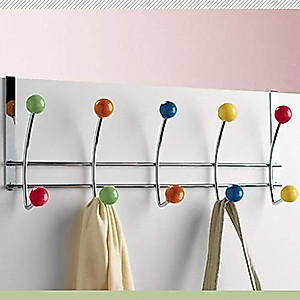LVTFCO Coat Hangers Coat Hooks Wall Mounted Wall-Mounted Coat Rack 10 Colorful Bead Hooks Coat Hooks Door Hanger Free Punching Wall Hanging Clothes Storage Hook Wall Mounted Modern Coat Rack