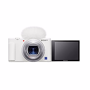 Sony ZV-1 Compact 4K HD Digital Camera for Content Creators (White) Bundle with Sony Accessory Kit, Memory Card Reader, Camera Bag with Cleaning Kit, and Photo Software (5 Items)