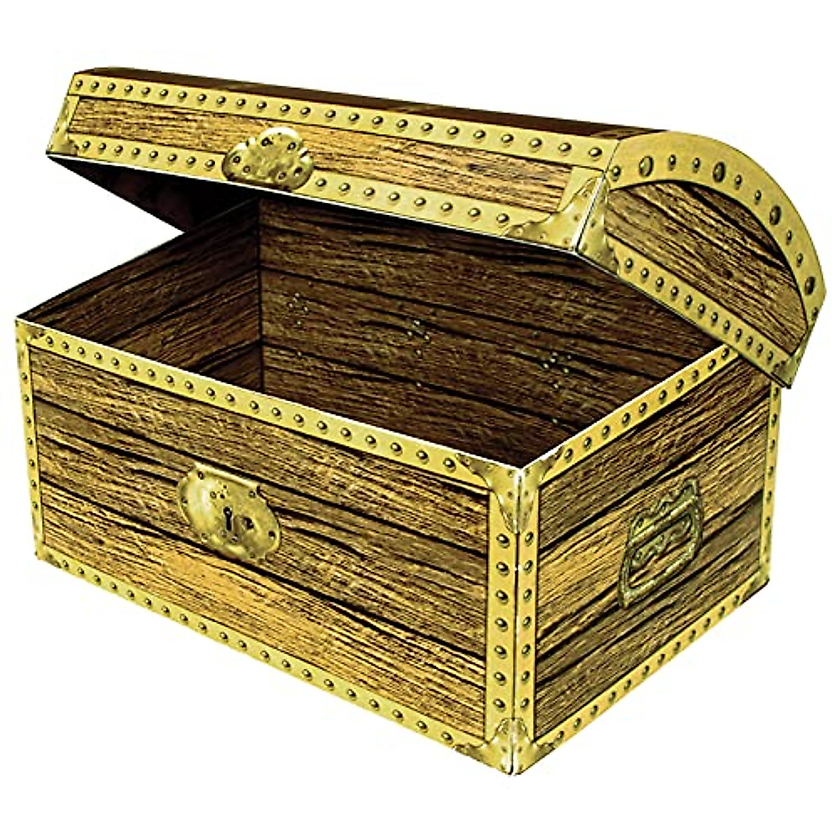 Beistle Novelty Three Dimensional Treasure Chest Treat Box Pirate Theme Party Favors, 8" x 5½" x 5½", Multicolored