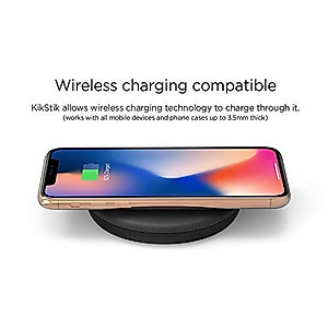PureGear KikStik Universal Phone Kickstand & Grip, Ultra-Thin, Low Profile, Compatible with Wireless Charger, One Finger Operation Cell Phone Stand, Fits Most Phones, Pocket Friendly (Clear Matte)