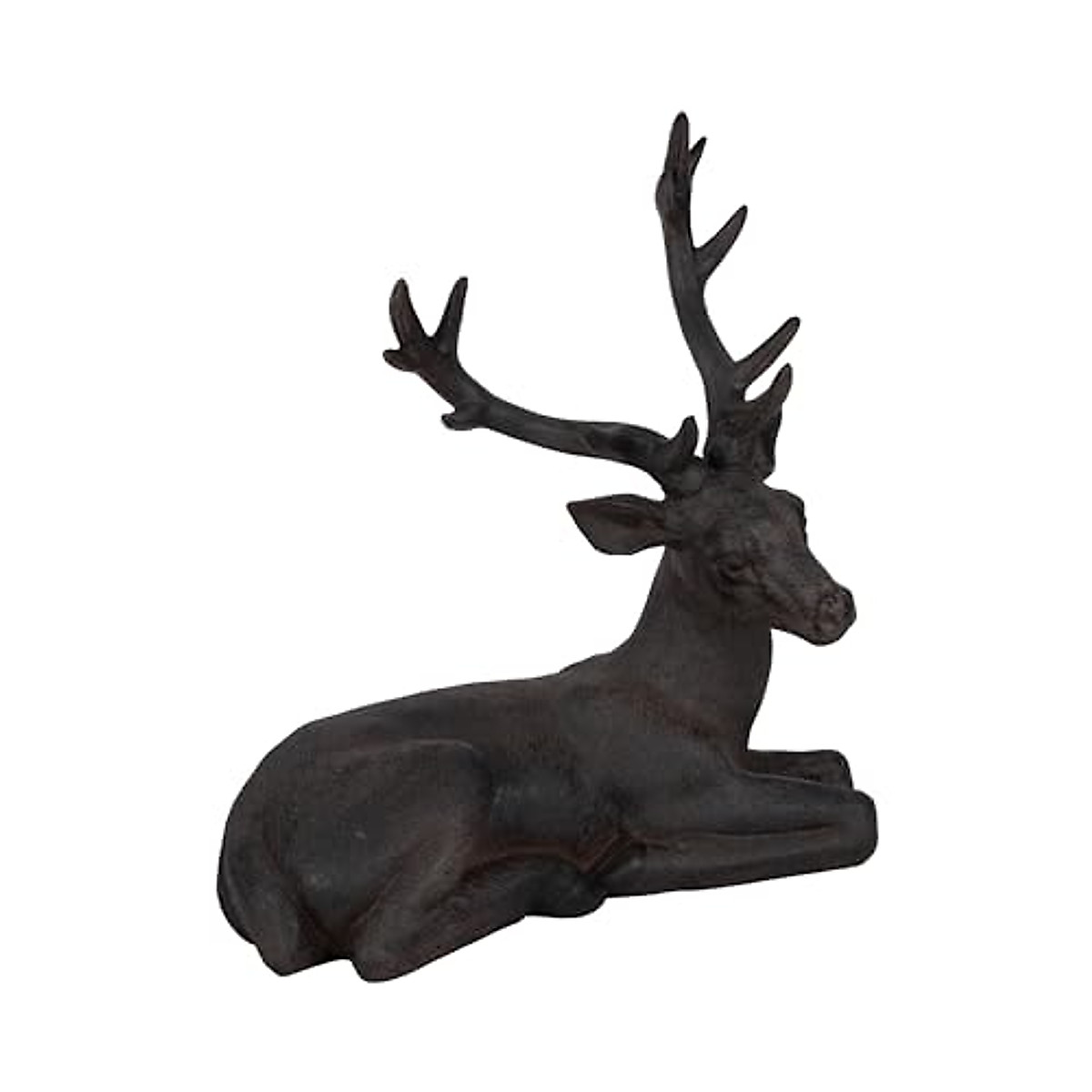 Sagebrook Home 11222 Resting Deer Figurine, 6" x 12.5" x 13.75", Rust