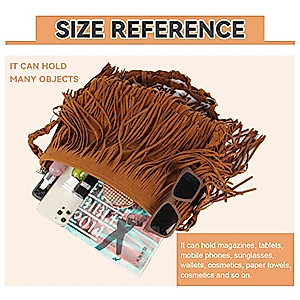 Fecialy Faux Suede Fringe Crossbody Bags for Women Western Hippie Shoulder Bag Messenger Bag Sling Bag