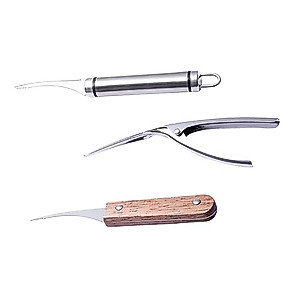 BESTonZON 3pcs Stainless Steel Shrimp Opener Specialty Tools Metal Cookie Cutters Cleaning Gadgets Seafood Shell Peeler Shrimp Cleaner Knife Remover Shrimp Seafood Tool Shrimp Tools Peeling