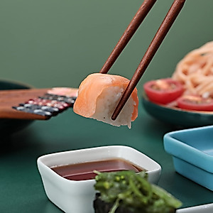 Cooking Wooden Japanese Chopsticks Reusable-Personalized Chopsticks Dishwasher Safe, Fancy Fun Sushi Easy Chopsticks