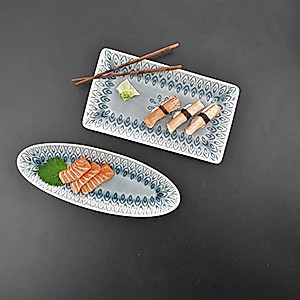 Euro Ceramica Peacock Collection Crackleglaze Serveware Trays/Platters/Dinner Appetizer Dessert Plate, 13" Oval, Grey
