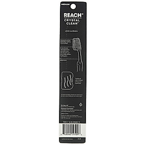 Reach Crystal Clean Medium Adult Toothbrush, 1 Each, Colors May Vary, 6 Piece by Reach
