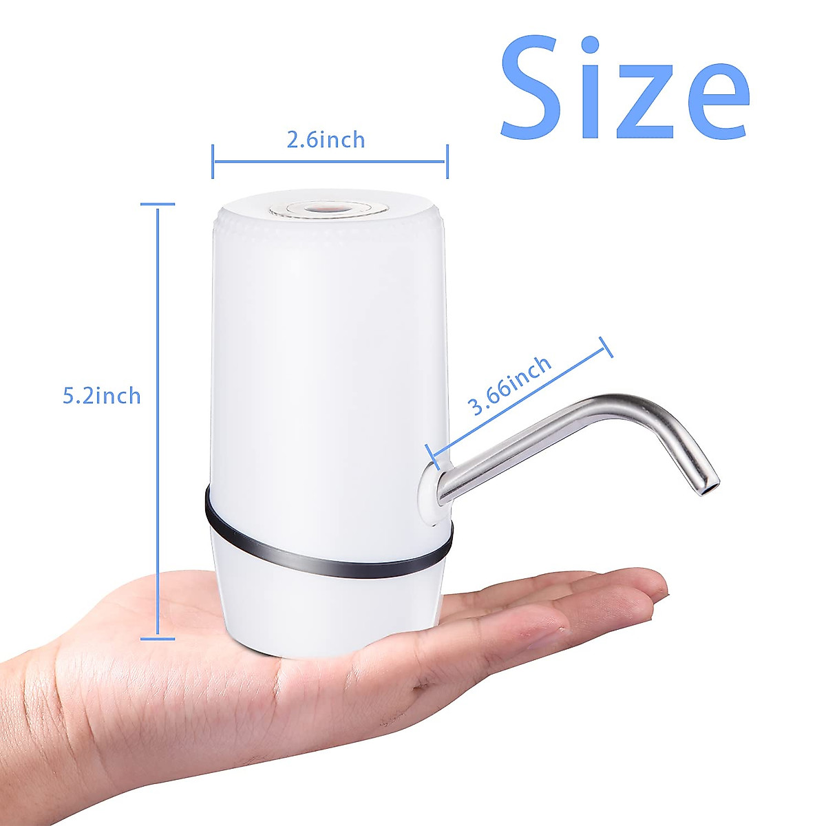 Water Pump for 5 Gallon Bottle: 2pack Water Pump for 5 Gallon Bottle USB Charging Water Bottle Dispenser with Switch Universal Fit for Home Kitchen Office and Outdoor (White+Black)