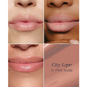 City Beauty City Lips Plumping Lip Gloss Pink Nude - High-Shine Gloss for Fuller, Younger-Looking Lips | Hydrating & Smoothing Lip Treatment Hyaluronic Acid