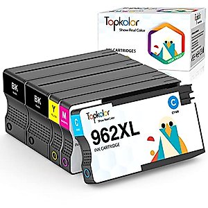 Topkolor 962XL Ink Cartridges Combo Pack Compatible HP 962 XL Compatible HP 9015e 9018e 9015 9018 9010 9020 9012 e Series Printer, 5 Pack