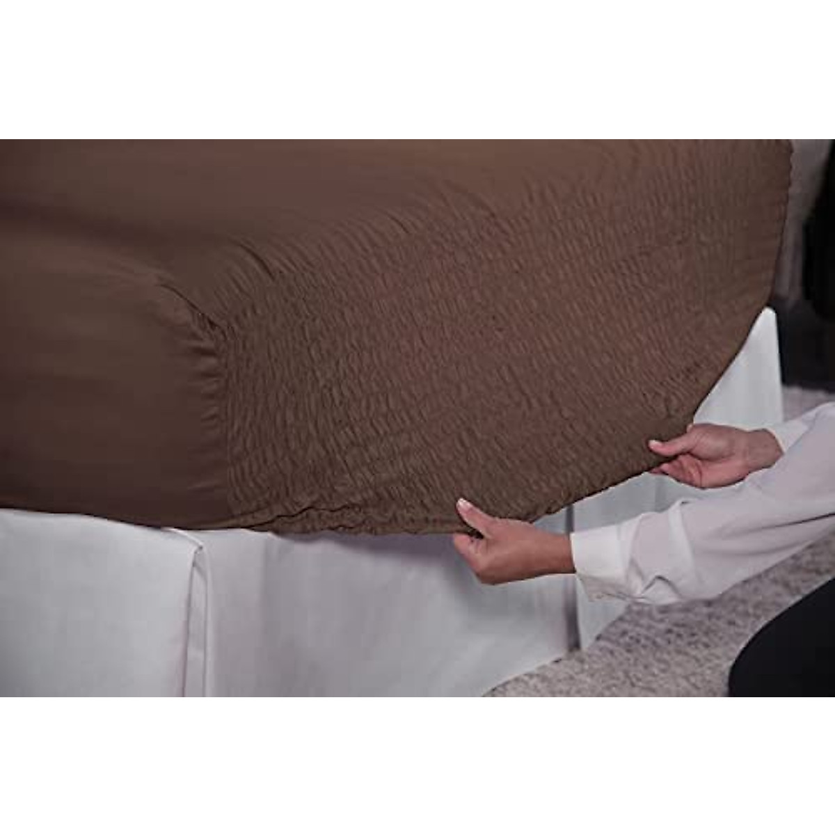 BEDTITE ABSOLUTELY FITTING Cotton Rich 500 Thread Count, King Size Set with Deep Pocket 7” to 20” Fitted Sheet, Flat Sheet and 2 Pillow Cases, Sage