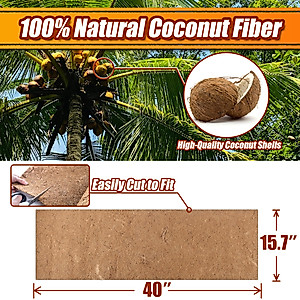 Sinimaka Coco Liner Roll, 16 x 40 Inch Coconut Fiber Liners for Planter Window Box Flower Basket, Natural Coco Coir Sheet Coco Mats for Animal Pet Pad, Reptile Carpet, Garden Decoration