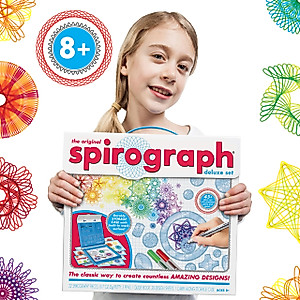 Spirograph Deluxe Set –Arts and Crafts, Kids Toys, Art Supplies, Craft Supplies, Drawing Kit, Spiral Art, Classic Gear Design Kit, Build-in Case, Pens, Design Sheet Included, Ages 8+