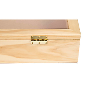 SSWBasics 36-Inch Portable Natural Pine Wood Countertop Display Case - Showcase Your Items in Style with a 24" W x 36" L x 4" D Elegant and Versatile Display Box