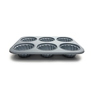 Fox Run Fluted Muffin Pan, 14 x 10.5 x 2 inches, Metallic