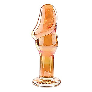 Gender X - Just The Tip Glass Plug - Iridescent Gold, Red, Orange