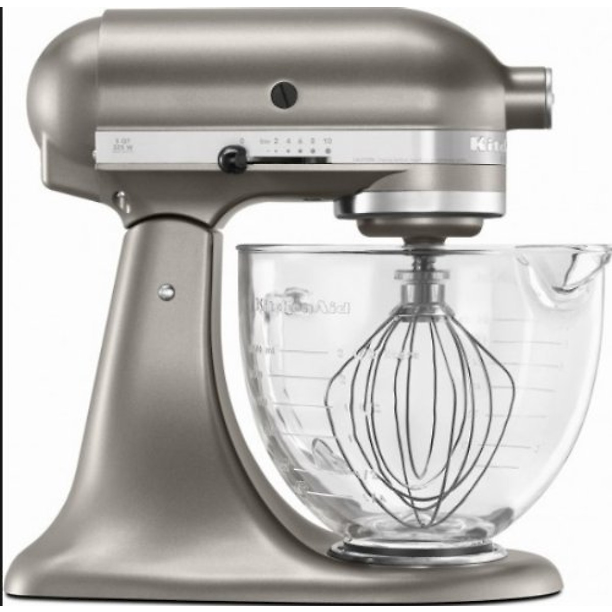KitchenAid 5-Quart Tilt Head Model Series Stand Mixer With Glass Bowl Silver