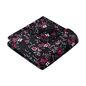 Juicy Couture - Throw Blanket | Garden Floral | Plush and Cozy | Decorative Blankets for Sofas, Chairs and Beds| Luxurious and Soft | Chic Home Decor | Measures 50" x 70" | Black