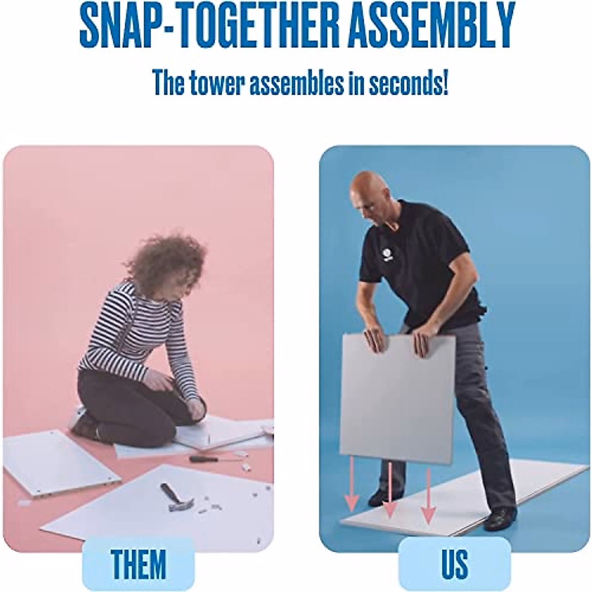 MC Modular Closets Closet Shelves Tower With Hanging Kit - Built In Organizer System Corner Organizers And Storage Shelves Shelving Expands From 52'' 120'' (EXTW-AS-25.5) (Shelves and Drawers), White