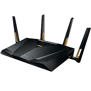 ASUS AX6000 WiFi 6 Gaming Router (RT-AX88U) - Dual Band Gigabit Wireless Router, 8 GB Ports, Gaming & Streaming, AiMesh Compatible, Included Lifetime Internet Security, Adaptive QoS, MU-MIMO