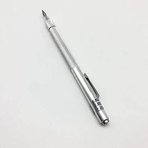 HeyooHeloo Aluminum Etching Engraving Pen,Tungsten Carbide Tip Scriber with Clip and Magnet 2 pack，Extra 2 Free Replacement Tips Included.（2 of pack）