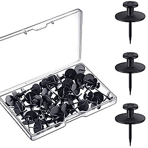 Hotop Double Headed Picture Hangers Nails Small Head Thumb Tacks Wall Hanging Picture Photo Hanging Hook Pins for Home Office Hanging Picture Photo Decorations (Black, 50 Pieces)