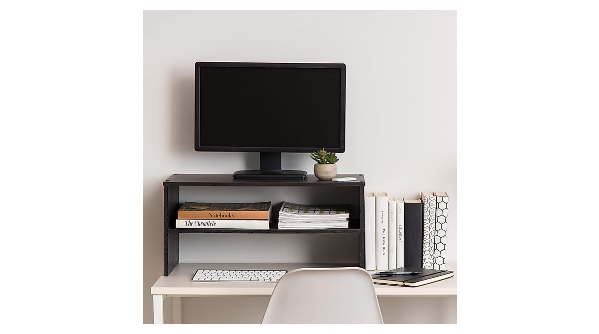 IRIS USA 2-Tier Monitor Stand: Ergonomic Desk & Pantry Organizer