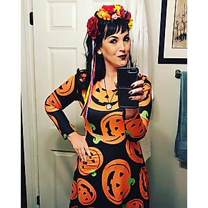 DreamLily Frida Kahlo Mexican Flower Crown Headband Halloween Party Costume Dia de los muertos Headpiece NC25 (A-Rose skull ribbon)