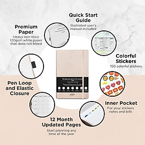 Wordsworth Undated Planner Weekly and Monthly - Dotted Blank Planner - Hardcover, Dateless Weekly Planner, 5.83 × 8.27In - Premium A5 Paper (120GSM) - Monthly, Weekly, Yearly Spread - Bullet Planner