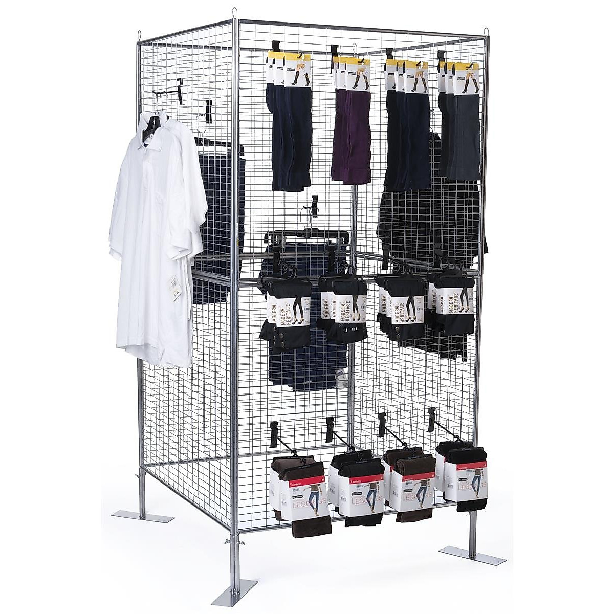 Displays2go Wire Grid Panel for Artwork, Iron Metal Construction, Powder Coated – Silver Finish (AD4PNLS)