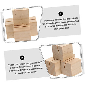 Cabilock 10pcs Business Card Bottom Seat Party Number Clip Wedding Rustic Place Card Holders Centerpieces Tabletop Accessories Wedding Cards Decor Picture Accessory Wooden