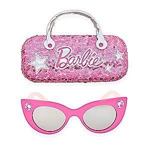 Barbie Girl's Cat Eye Sunglasses and Handled Hard Case Set (Pink)