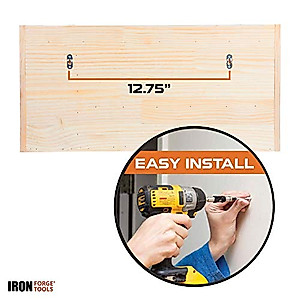 Iron Forge Tools Power Tool Organizer for Garage - Fully Assembled Wood Tool Chest, 4 Drill Charging Station and Circular Saw Holder - Great Workshop Organization and Storage Gift for Men