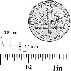 Body Candy Womens 20G Stainless Steel L Shaped Nose Ring Shamrock Nose Stud Body Piercing Jewelry 1/4"