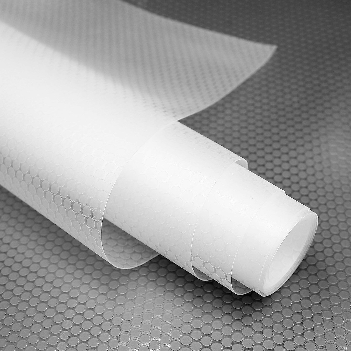 UX Shelf Liner for Kitchen Cabinets, 17.7"x 59" , Non Adhesive Cabinet Liner, Refrigerator Liners with Waterproof Durable Fridge Table Place Mats for Cupboard, Cabinet, Transparent-Flat Dot Pattern