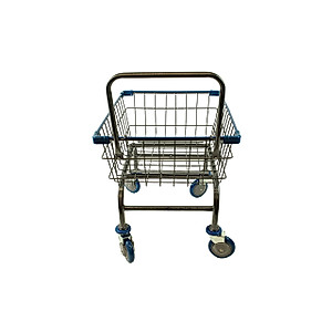 Chaminusa Heavy Duty Laundry and Grocery 1.8 Bushel Cart with U-Handle (Blue)