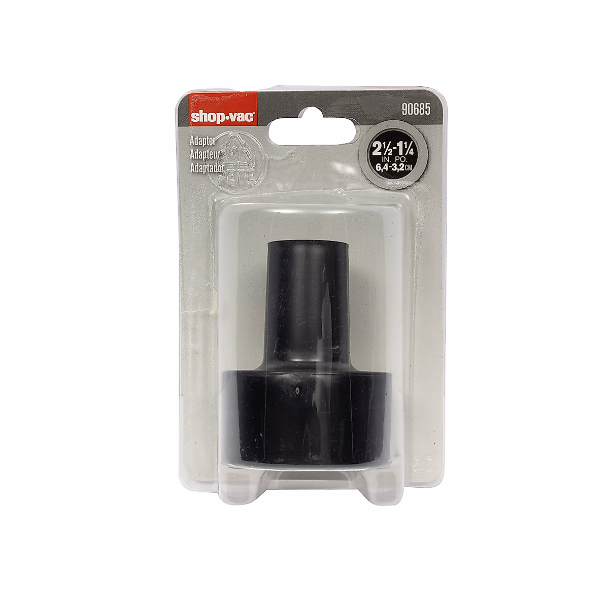 Shop-Vac 2-1/2" to 1-1/4" 906-85 Conversion Unit,Black